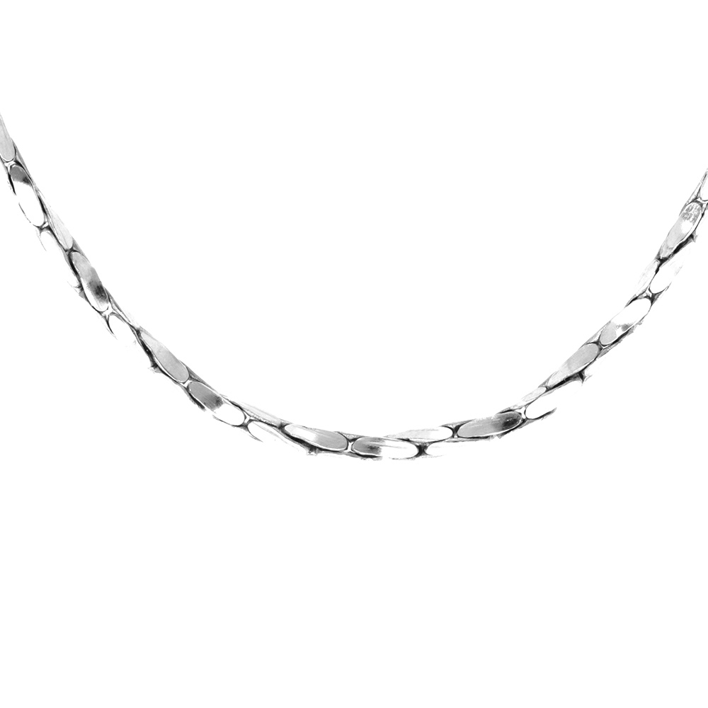 Chaîne en argent rhodié torsade diamanté épaisseur 1.4mm longueur 45cm