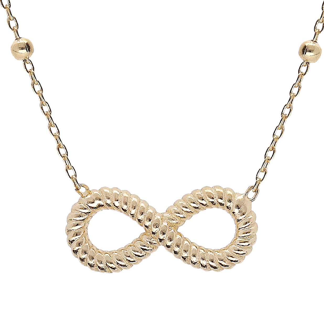 Collier en argent et dorure jaune chaîne avec pendentif infini ...