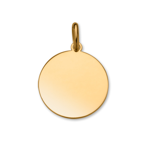 Pendentif en plaqué or médaille à graver grand modèle diamètre 24mm ...
